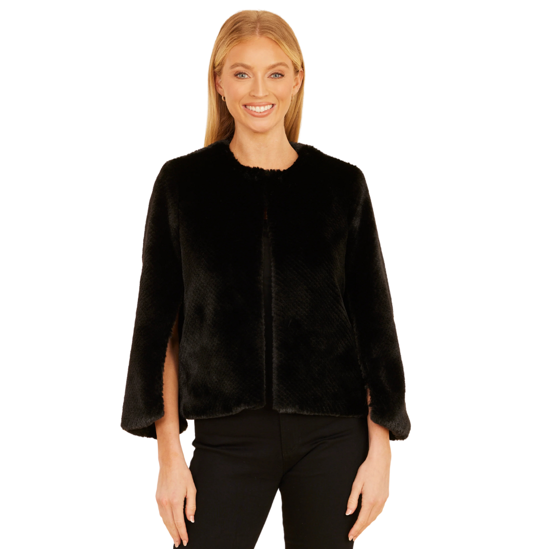 Dolce Cabo Faux Fur Split Sleeve Jacket – Amelia’s Apparel