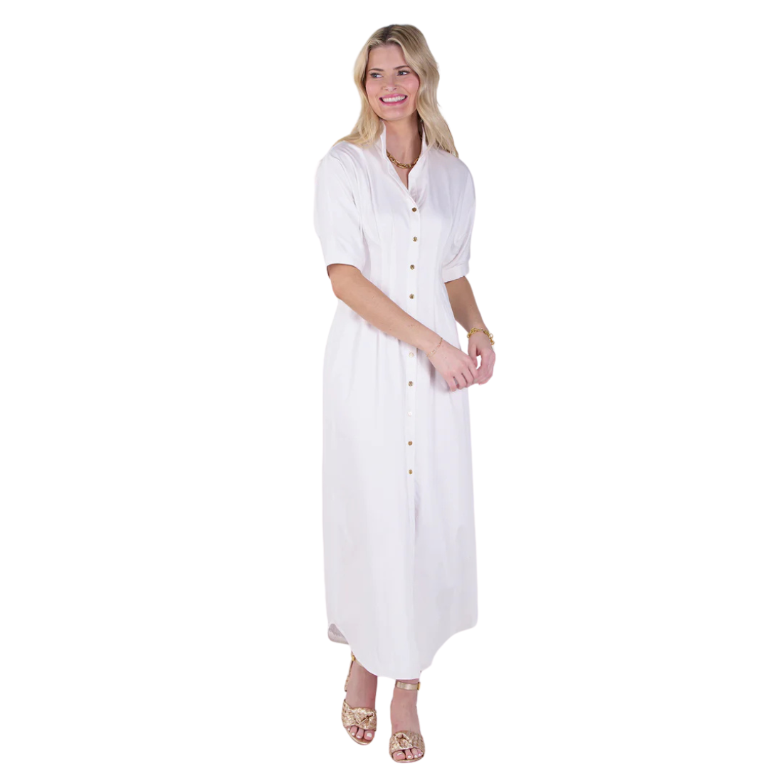 Emily McCarthy Georgia Dress White Cotton Poplin – Amelia’s Apparel